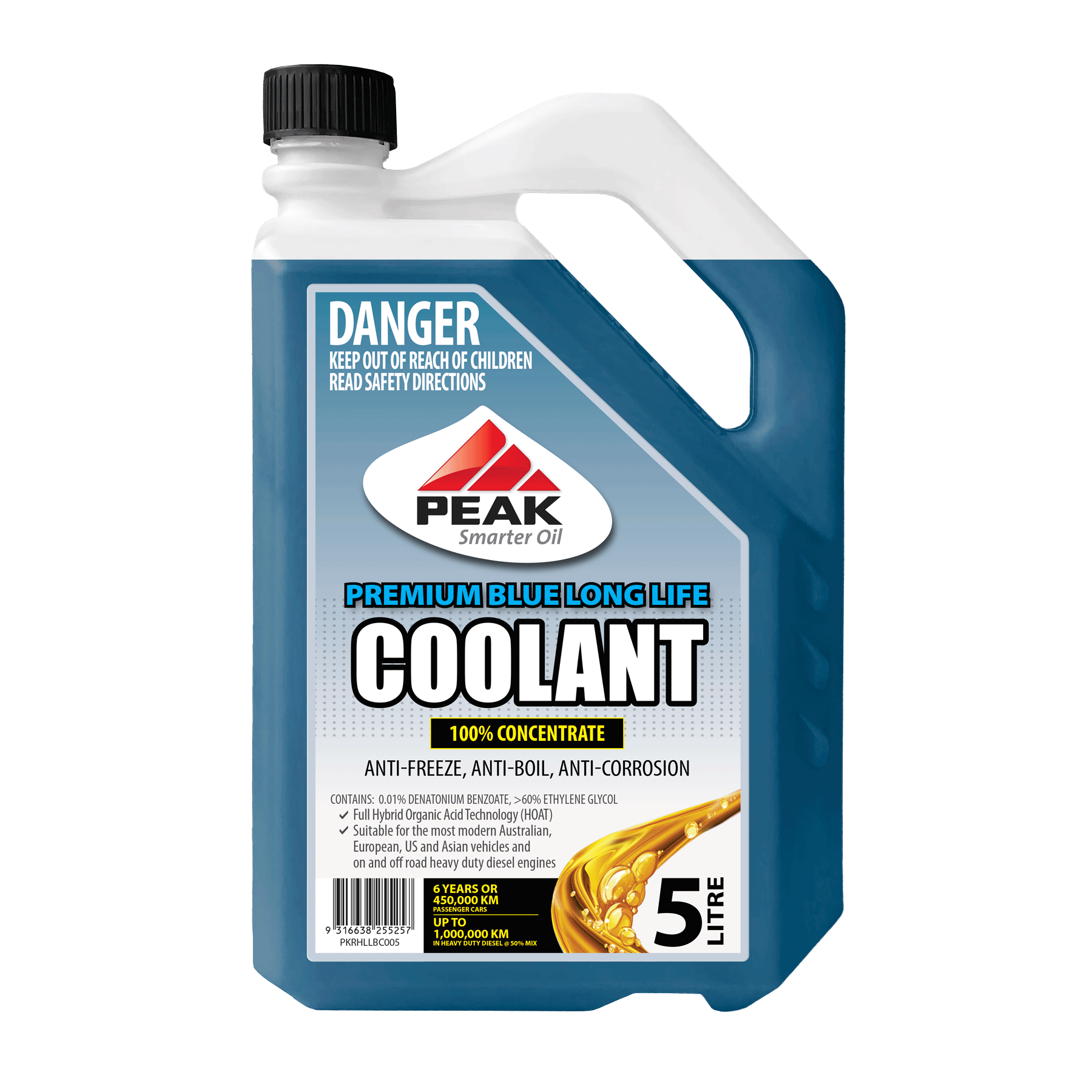 PEAK PREMIUM BLUE LONG LIFE COOLANT CONCENTRATE - HOAT – Peak Lubricants